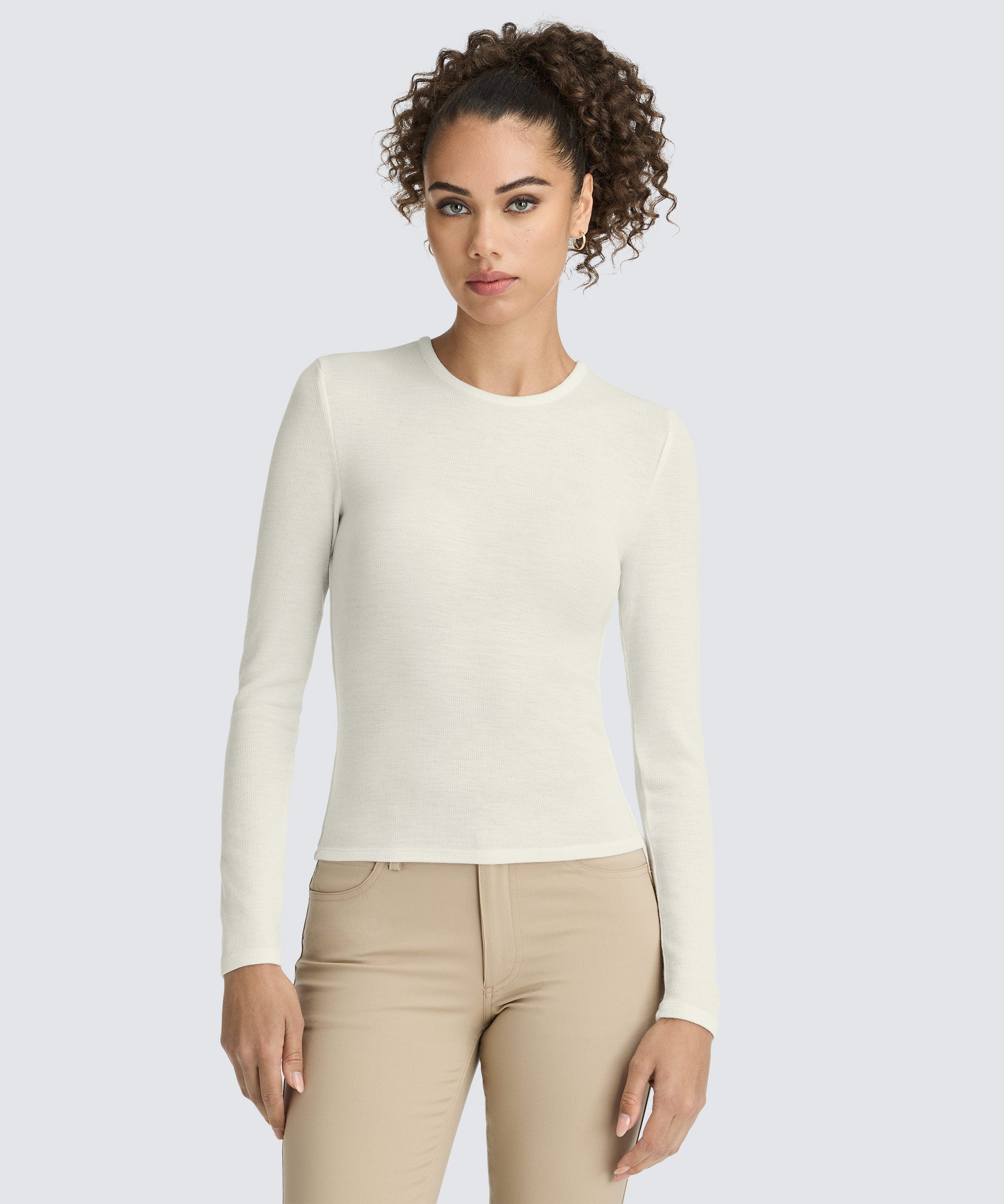 Women's Rib Fitted Long Sleeve Crew | Unbound Merino