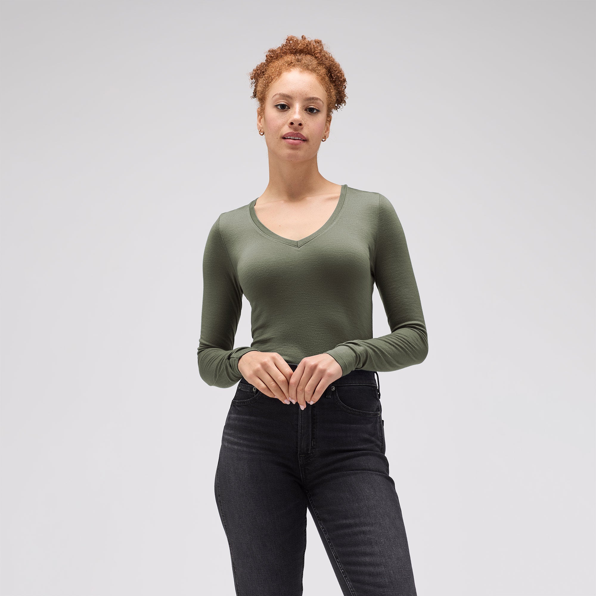 Women's Slim Merino Long Sleeve V-Neck | Unbound Merino